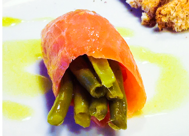 Involtini di salmone ripieni di fagiolini